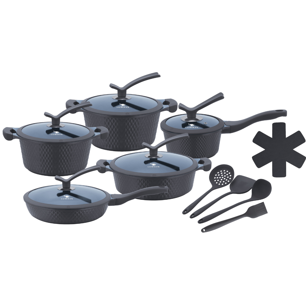 Jogo De Panelas Cerâmico Antiaderente com Colheres – Luwave